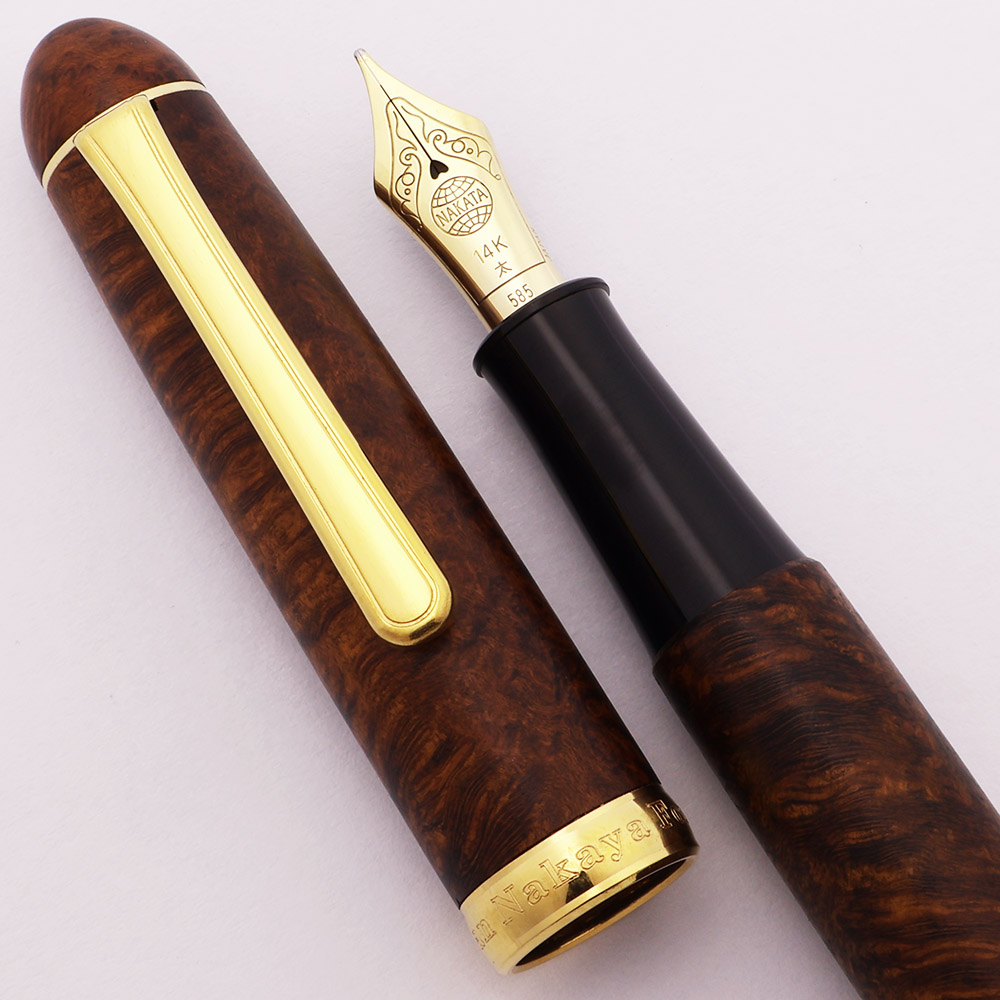 Nakaya Briar Fountain Pen - Light Briar Wood, Matte, 14k Broad Nib (Excellent, Works Well ...